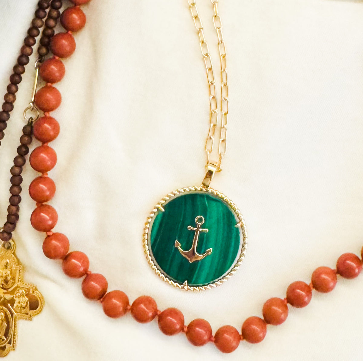Anchor Coin Pendant – ROSA DE LA CRUZ LONDON